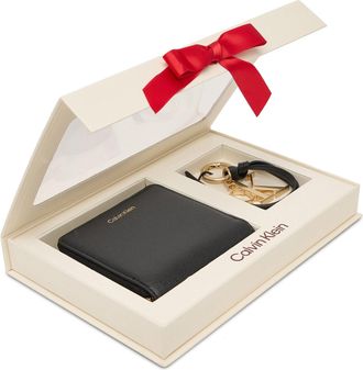 Calvin Klein Geldb&ouml;rse und Schl&uuml;sselanh&auml;nger Set Calvin Klein Ck Wallet + Ck Key Fob LV04F0001G Schwarz