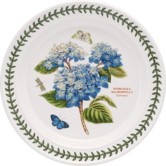 Portmeirion Botanic Garden Hortensien-Speiseteller | 25,4 cm | runder Porzellan-Salat-, Nudel- und Steak-Essteller | Geschirr-Teller | sp&uuml;lmaschinen- und mikrowel