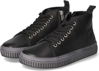 Andrea Conti 0060215/672 Bottes à lacets en cuir lisse pour femme Noir, Noir, 40 EU