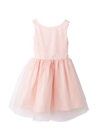 Vertbaudet Minikleid Festliches M&auml;dchenkleid, Satin und T&uuml;ll