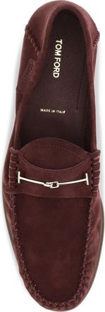 Tom Ford T-Strap Suede Loafer - Brown