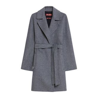 Max Mara Woll-Cardigan-Mantel mit Design - - Coats - Damen - Blau - S