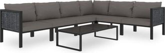 vidaXL Vidaxl - 7-tlg. Garten-Lounge-Set mit Auflagen Poly Rattan Anthrazit