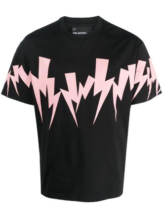 Neil Barrett t-shirt en coton &agrave; imprim&eacute; Thunderbolt - Noir