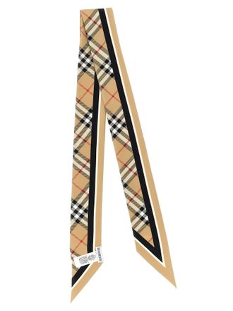 Burberry Check-Print Silk Twill Scarf - Camel