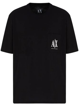 A|X Armani Exchange t-shirt &agrave; logo brod&eacute; - Noir