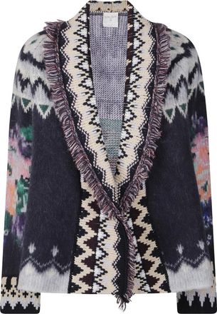 Forte_Forte Der Highlands Garden Oversized Jacquard Cardigan - - Knitwear - Damen - Mehrfarbig - S
