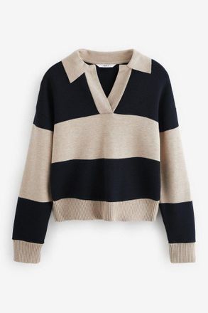 Next Polokragenpullover Weiches, gem&uuml;tliches Button-down-Polo-Sweatshirt (1-tlg)