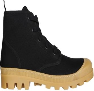 Gia Borghini Stiefel - Chunky Sole Black Canvas Hiking Boots - Gr. 35 (EU) - in Schwarz - für Damen