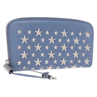 Jimmy Choo London Pre-owned Leder-Geldb&ouml;rse - - Pre-owned - Damen - Blau - ONE SIZE