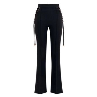 Elisabetta Franchi Femme, Pantalons, Noir, Taille: 46 FR Pantalon Évasé à Silhouette Élégante
