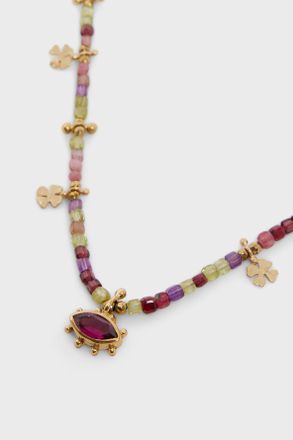 Gerard Darel Collier spinelle perifot &agrave; charm oeil - FOXY - Argent