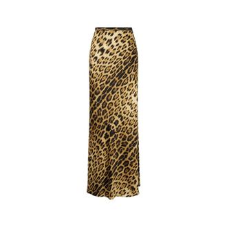 Roberto Cavalli Seidenrock mit Jaguar-Print - - Skirts - Damen - Mehrfarbig - S