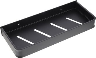 BESPORTBLE NUOBESTY Nagelfreies Badezimmerregal aus Aluminium 30cm Wandregal f&uuml;r Aufbewahrung von Badartikeln Schwarz Rostfrei Selbstklebend Badezimmer Organizer