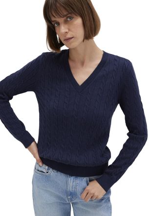 Mavi Damen V-Neck Sweater Pullover, Maritime Blue, XL