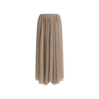 Alberta Ferretti Femme, Jupes, Brun, Taille: 42 FR Printed Tulle Pleated Skirt
