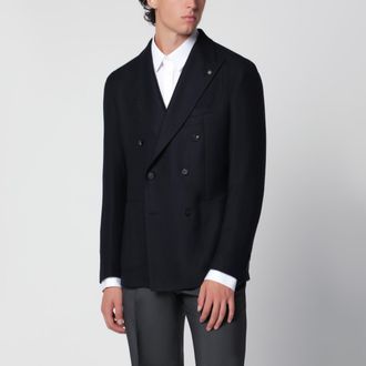 Tagliatore Blaue doppelreihige Jacke aus Wolle
