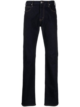 Emporio Armani Slim-Fit-Jeans mit Logo-Patch - Blau