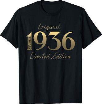 Generic 90. Geburtstag Februar 1936 Vintage Jahrgang T-Shirt