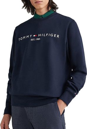 Tommy Hilfiger Herren Sweatshirt Tommy Logo ohne Kapuze, Blau (Desert Sky), M