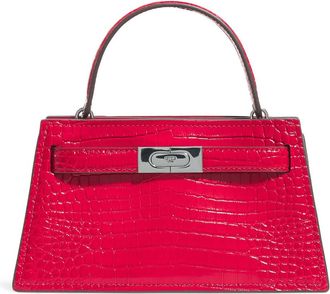 Tory Burch Mini Croc Leather Lee Radziwill Top-Handle Bag
