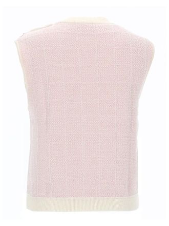 Balmain Jewel-Button Knit Tank Top - Pink