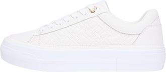 Tommy Hilfiger Damen Th Platform Sneaker Quilted Fw0Fw09265 Low Top, White (Ecru), 40 EU