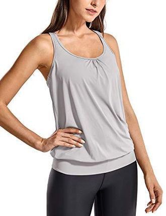 Syrokan Femme Débardeur Running sans Manche Athlète Tank Top Gris de Mouette 42