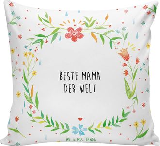 Mr. & Mrs. Panda 40 x 40 Kissen Mama - Geschenk, Muttertag, Mami, sitzkissen, Supermama, Sofakissen 40x40, Sohn, Sofakissen, sofakissen, Kissenh&uuml;lle