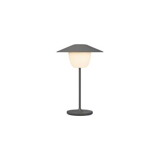 Blomus Mobile Leuchte -ANI Lamp Mini- Tischlampe mit Akku f&uuml;r Innen und Au&szlig;en, 3 Lichtfarben, Dimmbar per Touch 14 x 21 cm (Warm Gray)