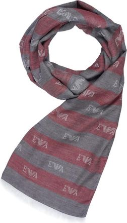 Armani Gestreifter Schal - - Accessories - Damen - Grau - ONE SIZE
