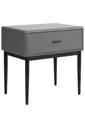 Livetastic Nachtschrank, Grau, Metall, 1 Schublade(n) Schubladen, 54x55x40 cm, Schlafzimmer, Nachttische