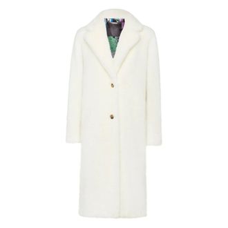 Philipp Plein Femme, Manteaux, Blanc, Taille: 40 FR Coat Long Lil Monsters Gang