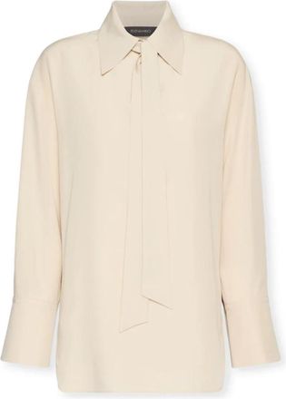 Elena Miro Femme, Blouses et Chemises, Beige, Taille: 48 FR Chemise en m&eacute;lange de lin avec ceinture