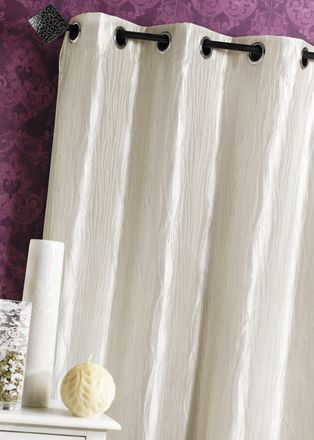 HOME MAISON Homemaison M&ouml;belvorhang aus TAFT, zerknittert, Eleganz, einfarbig, 8 runde &Ouml;sen, silberfarben, &Oslash; 4 cm, f&uuml;r Fenster, Wohnzimmer, Schlafzimmer, B&uuml;ro, 13