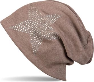 styleBREAKER M&uuml;tze Warme Beanie M&uuml;tze mit Strass Stern