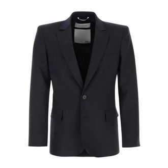 Valentino Garavani Homme, Costumes, Bleu, Taille: XL Blazer en laine &agrave; simple boutonnage