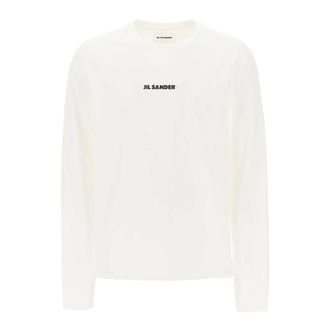 Jil Sander Homme, Sweatshirts et sweats à capuche, Blanc, Taille: XL T-shirt à Manches Longues Coupe Décontractée