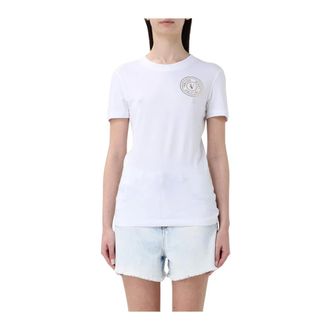 Versace Jeans Couture Femme, Tops, Blanc, Taille: 38 FR T-shirt &agrave; Manches Courtes et Col Rond