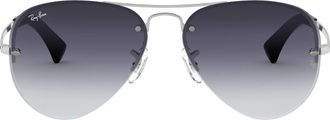 Ray-Ban Ray Ban Unisex Sonnenbrille RB3449, Gr. Large (Herstellergröße: 59), Silber (Gestell: Silber, Gläser: Grau Verlauf 003/8G)