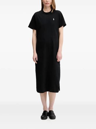 Polo Ralph Lauren robe mi-longue à manches courtes - Noir