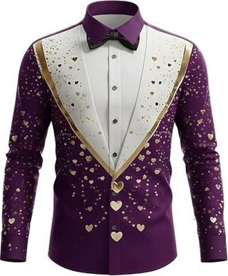 Generic Blazer de Saint-Valentin pour homme - Impression de bi&egrave;re - Carnaval - Veste de costume - Veste de loisirs amusante - Chemise de loisirs - Chemise de 