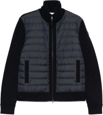 Moncler Homme, Vestes, Bleu, Taille: S Cardigan zipp&eacute; rembourr&eacute;