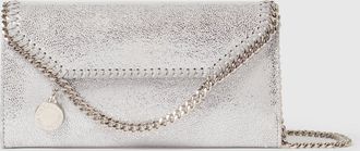 Stella McCartney Falabella Flap Continental Wallet, Woman, Silver