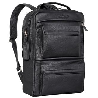 STILORD Egon Moderner Laptop Rucksack 15 Zoll Leder f&uuml;r Damen und Herren Lederrucksack Vintage Rucksack Business Handgep&auml;ck Reiserucksack Travel Backpack, Far