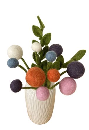 &Eacute;n Gry & Sif Filzblumen Strau&szlig; Blumen aus Filz - Blumenstrau&szlig; - Fair Trade - handgemacht (Lavendelheide)