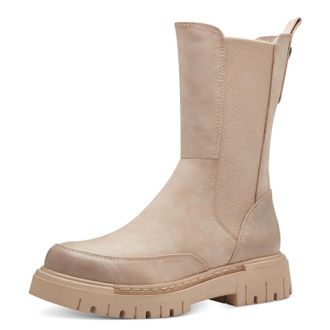 Marco Tozzi Damen Chelsea Boots aus Kunstleder Plateau, Beige (Dune), 37