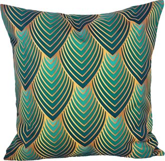 JACK 45x45cm Motiv Outdoor Lounge Kissen Dekokissen inkl. XXL-Füllung Wasserabweisend Sitzkissen Garten Stuhl Lotus Effekt, Farbe:Blatt Grün
