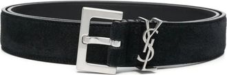 Saint Laurent Logo-plaque Leather Belt