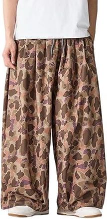 Generic Pantalon cargo pour homme et fille - Jambes larges - Cordon de serrage - Camouflage, jaune, 3XL